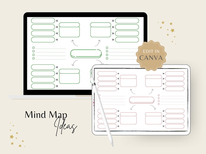 Printable Mind Map Planner | Brainstorming Template (digital Download ...