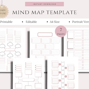 Mind Map Template Printable | Brainstorming, Study Guide (digital ...