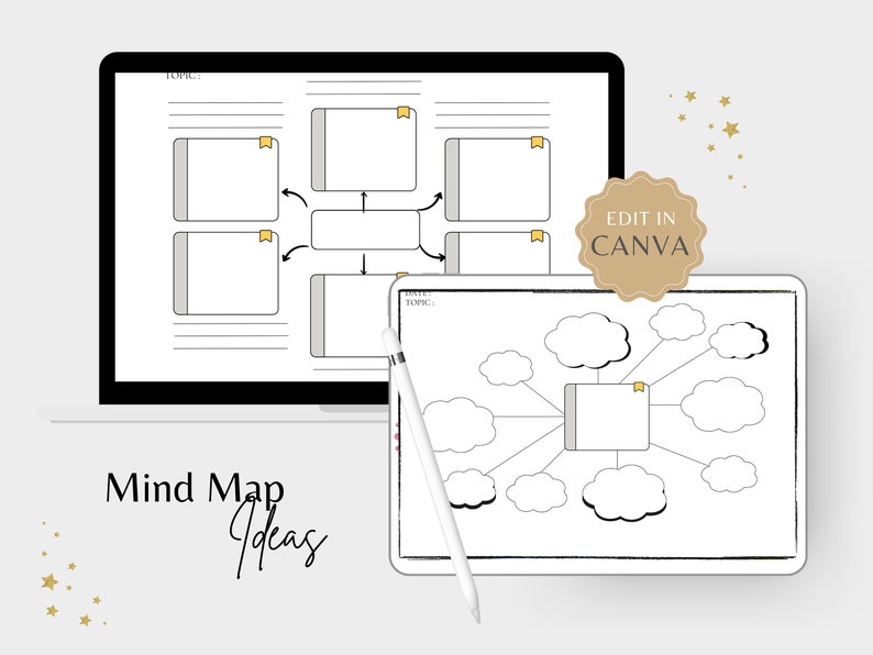 Printable Mind Map Planner | Brainstorm | Idea Map | Diagram Notes ...