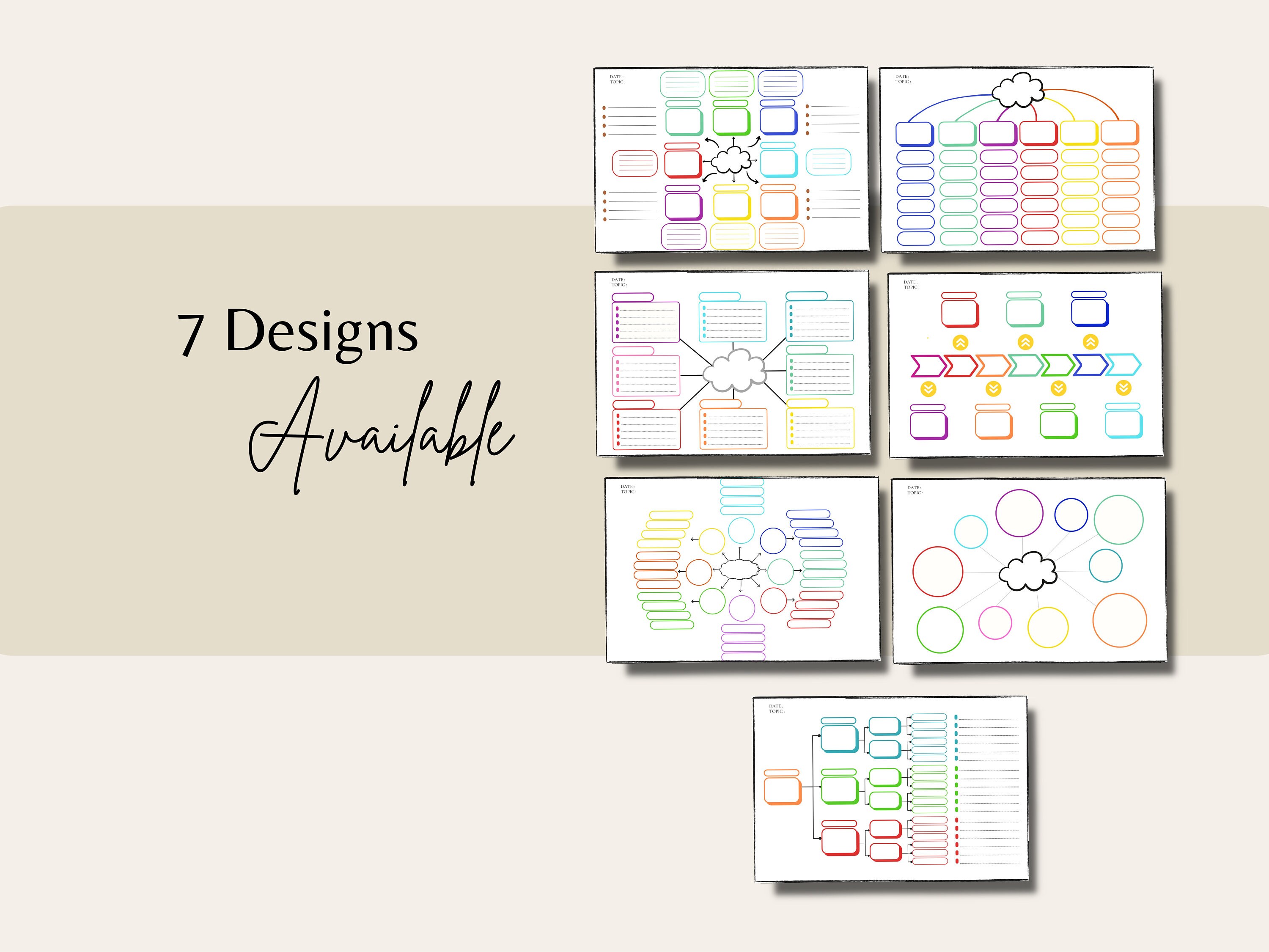 Printable Mind Map Planner | Brainstorming Ideas | Brain Dump | Study ...