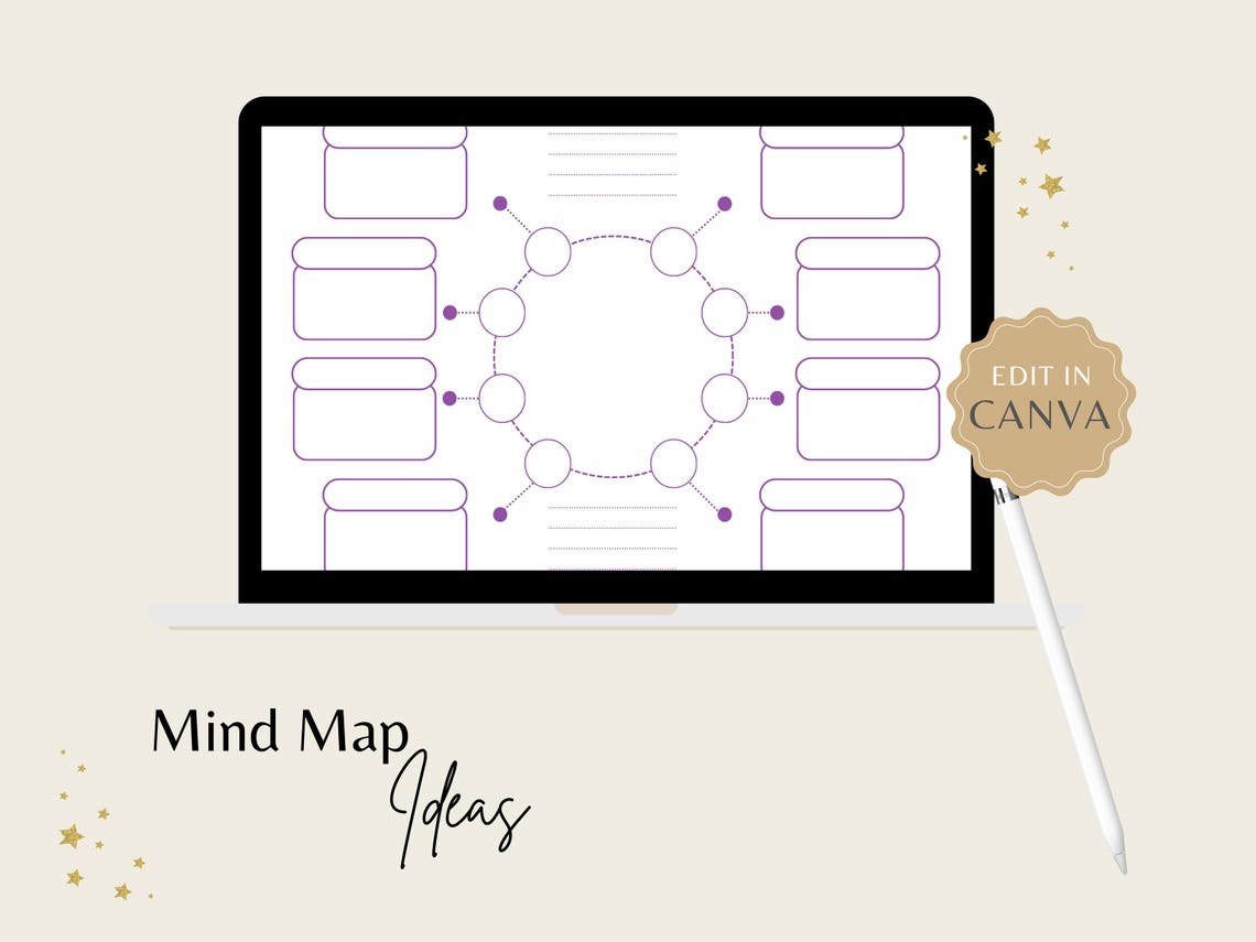 Printable Mind Map Template | Brainstorming Planner (digital Download ...