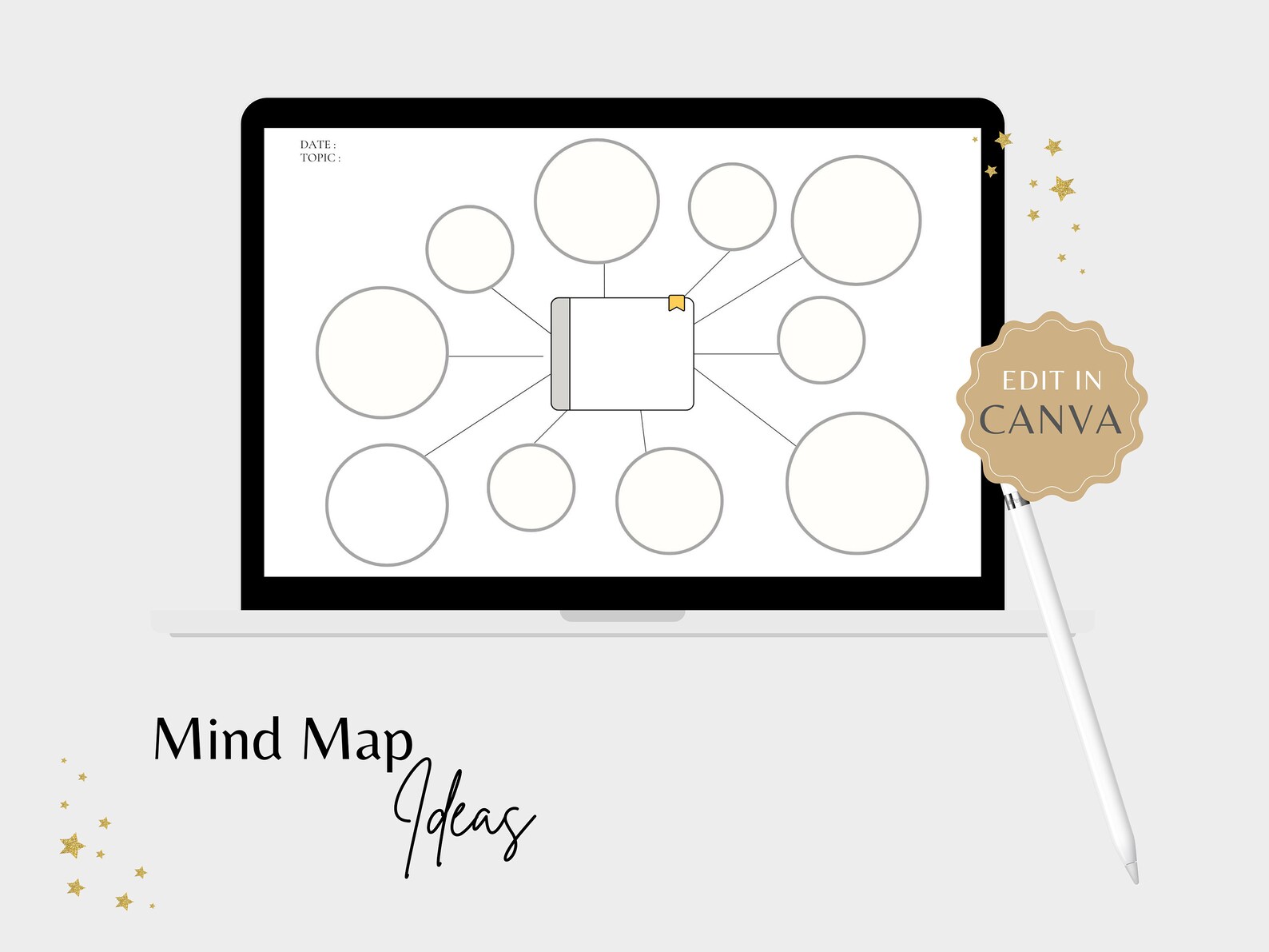 Printable Mind Map Planner | Brainstorming Ideas | Brain Dump | Study ...