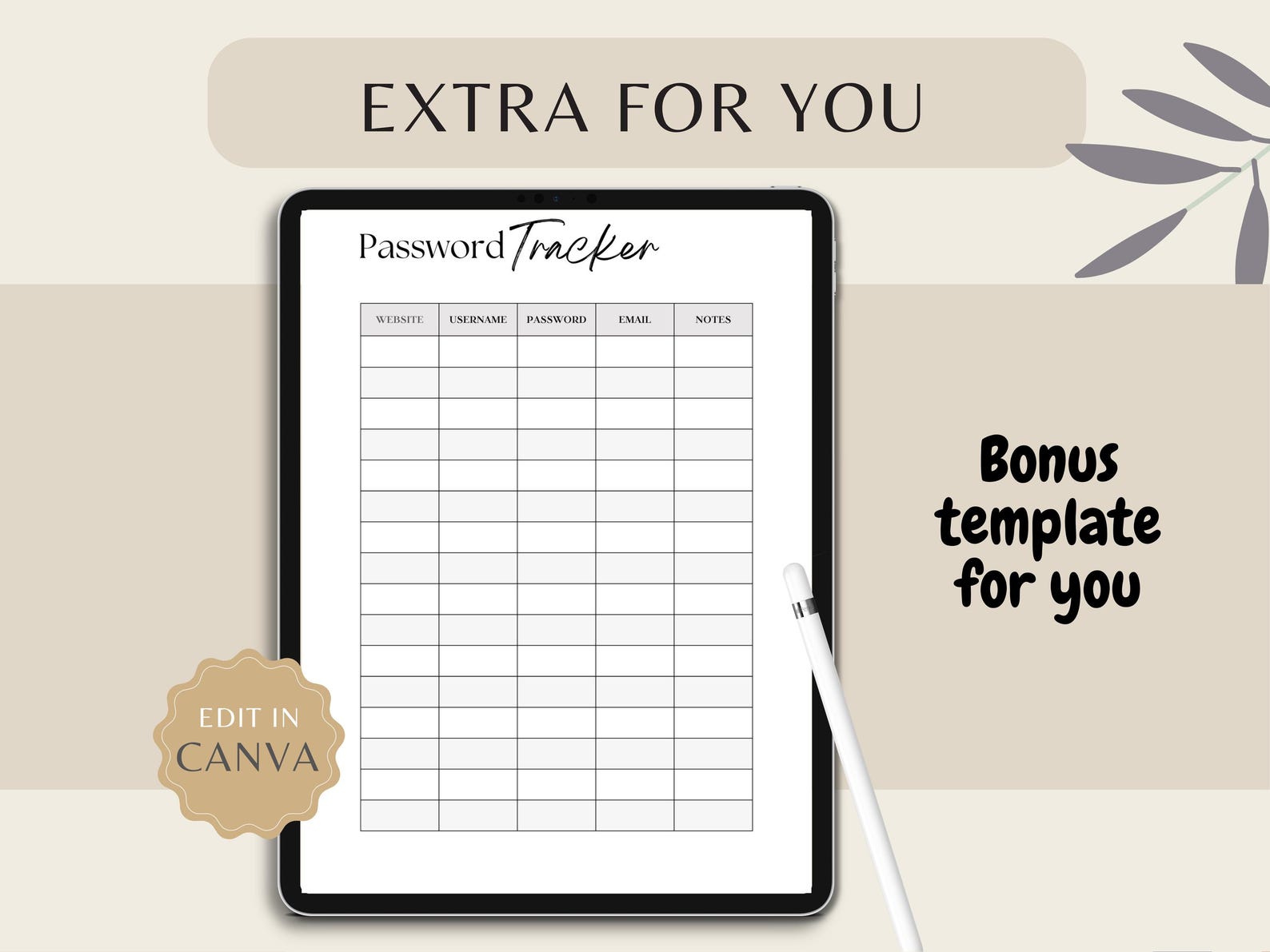 Minimalist Password Tracker | Printable | Password Log | Password ...