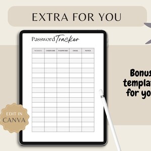 Minimalist Password Tracker | Printable | Password Log | Password ...