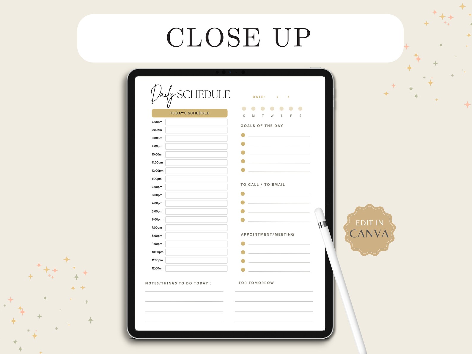 Daily Schedule | Daily Routine | Daily Organizer | Daily Time Tracker ...