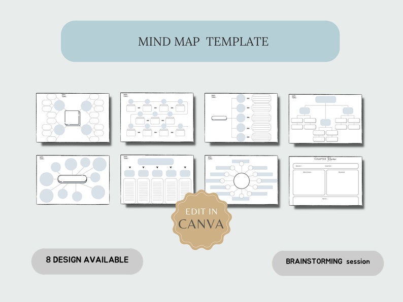 Printable Mind Map Planner | Brainstorming Ideas | Brain Dump | Study ...