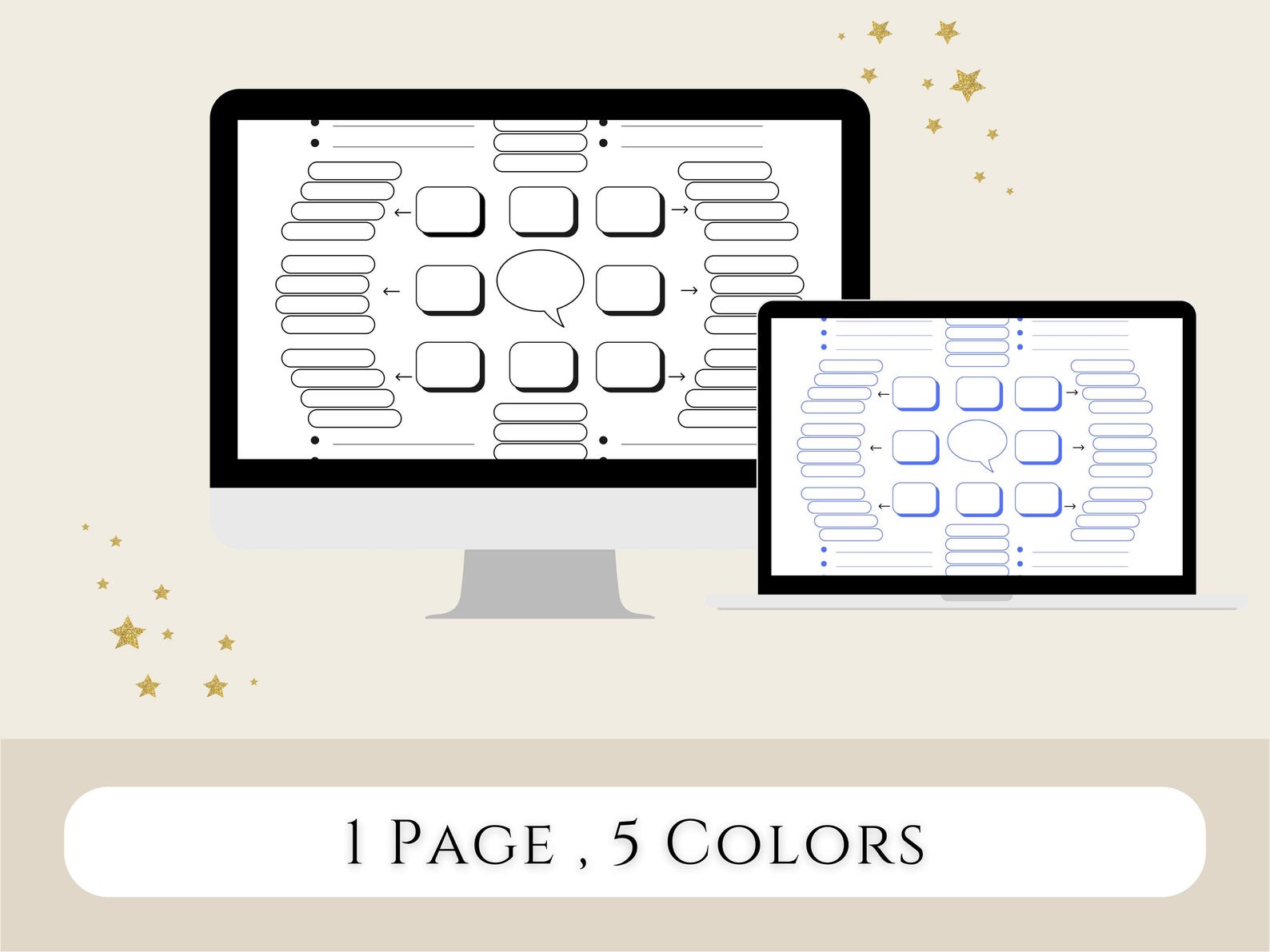 Printable Mind Map Planner | Brainstorming Ideas | Brain Dump | Study ...