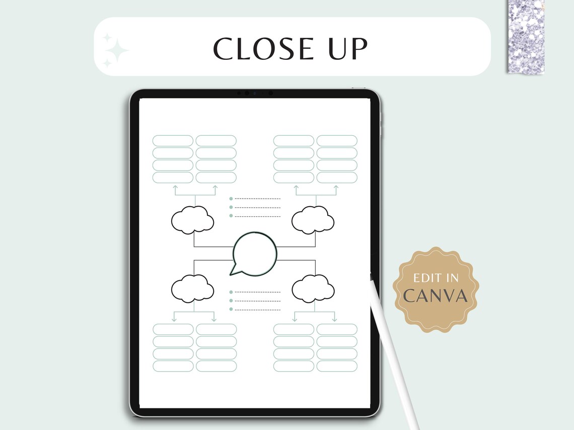 Printable Mind Map Planner | Brainstorming Ideas | Brain Dump | Study ...