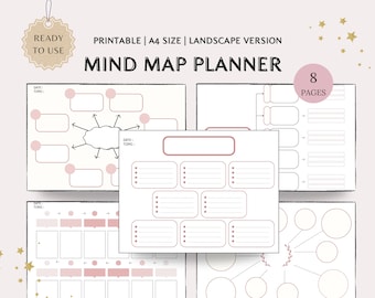 Printable Mind Map Planner Brainstorming Ideas Brain Dump Study Guide ...