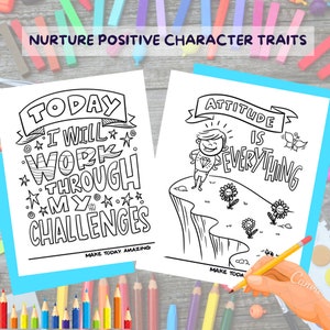 Positive Affirmations Coloring Pages Make Today Amazing - Etsy