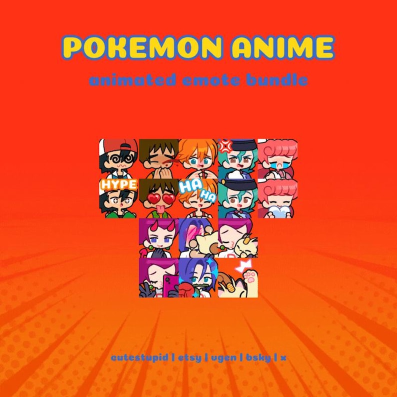 Animated Pokemon Emote Bundle for Twitch, Discord, Kick Streams - Etsy