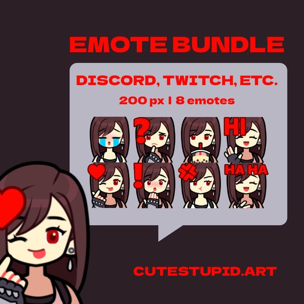 Tifa Lockhart Emotes - Etsy Finland