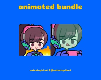 Dva Overwatch Twitch Emotes animated Lurk - Etsy