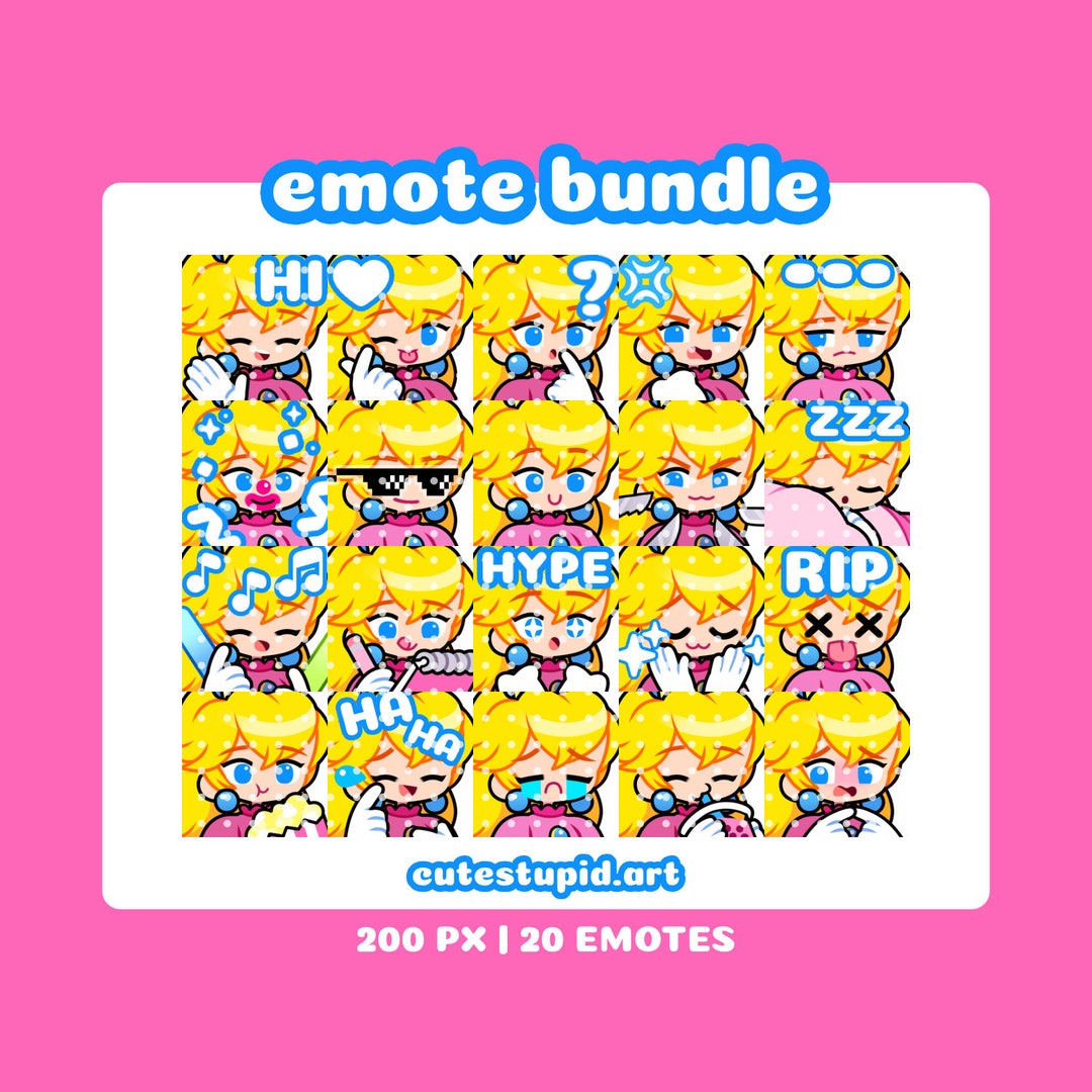 Princess Peach Emotes SMASH - Etsy