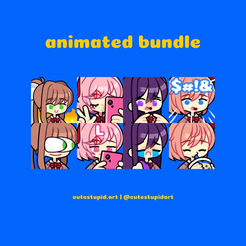 Doki Doki Literature Club Emote Bundle for Twitch, Discord, Kick ...