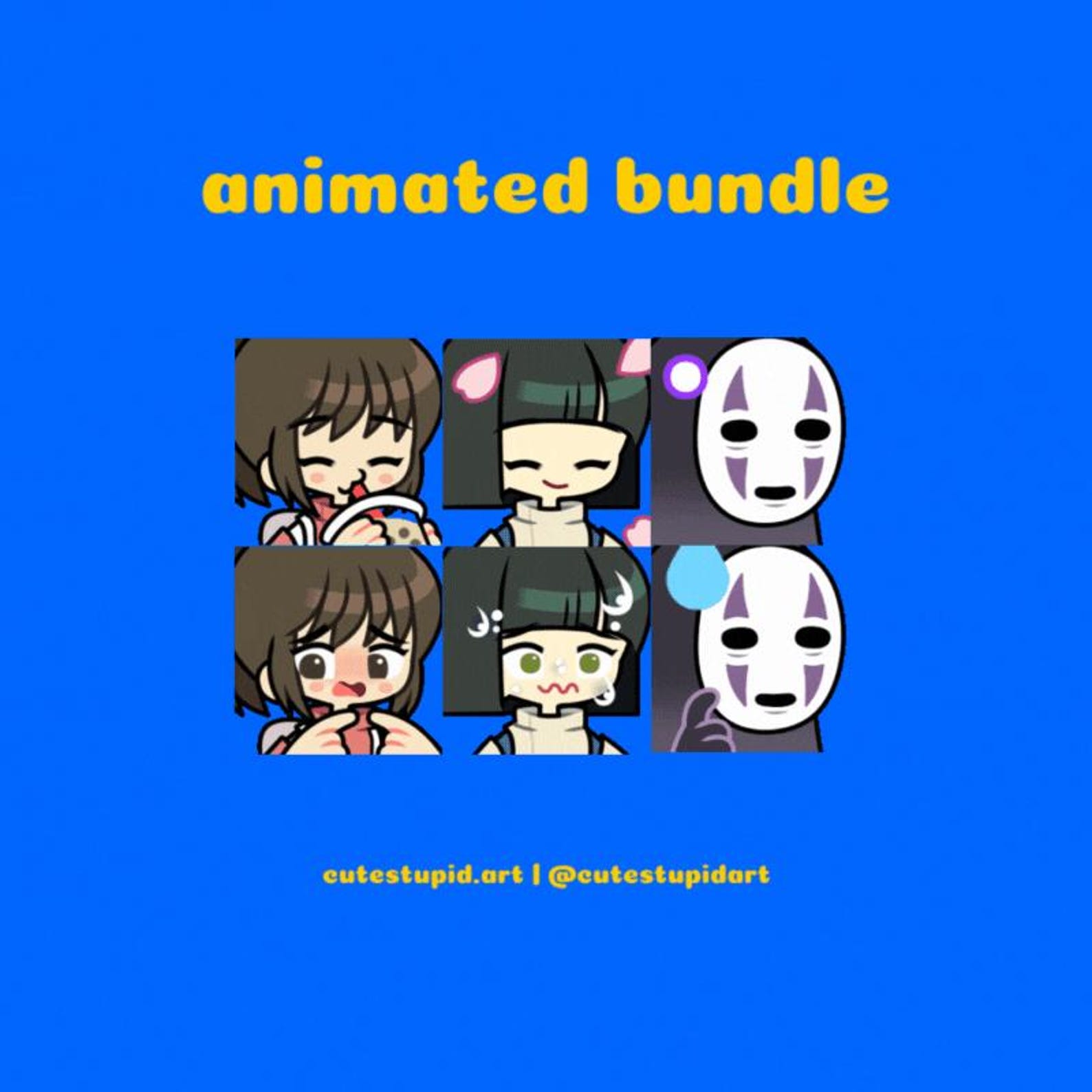 Animated Spirited Away Emote Bundle for Twitch, Discord, Kick Streams ...