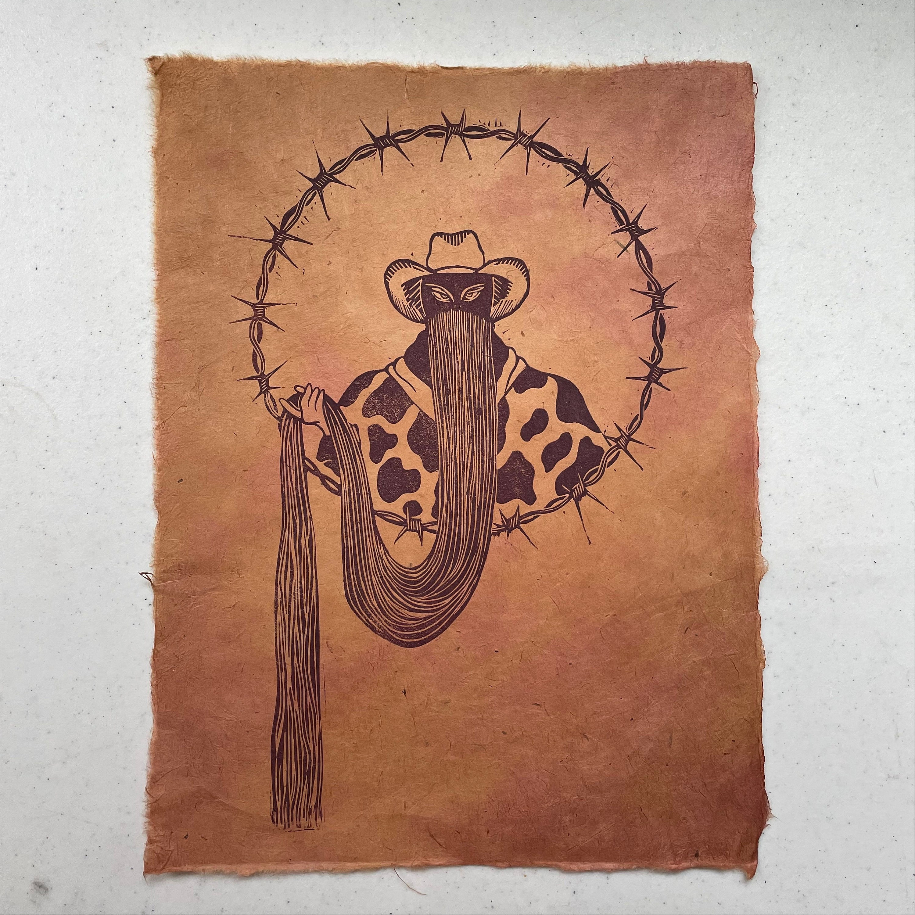 Orville Peck Masked Cowboy Linocut Block Print - Etsy
