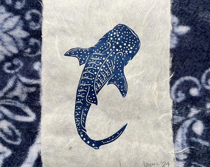 Whale Shark Original Linocut Print - Etsy