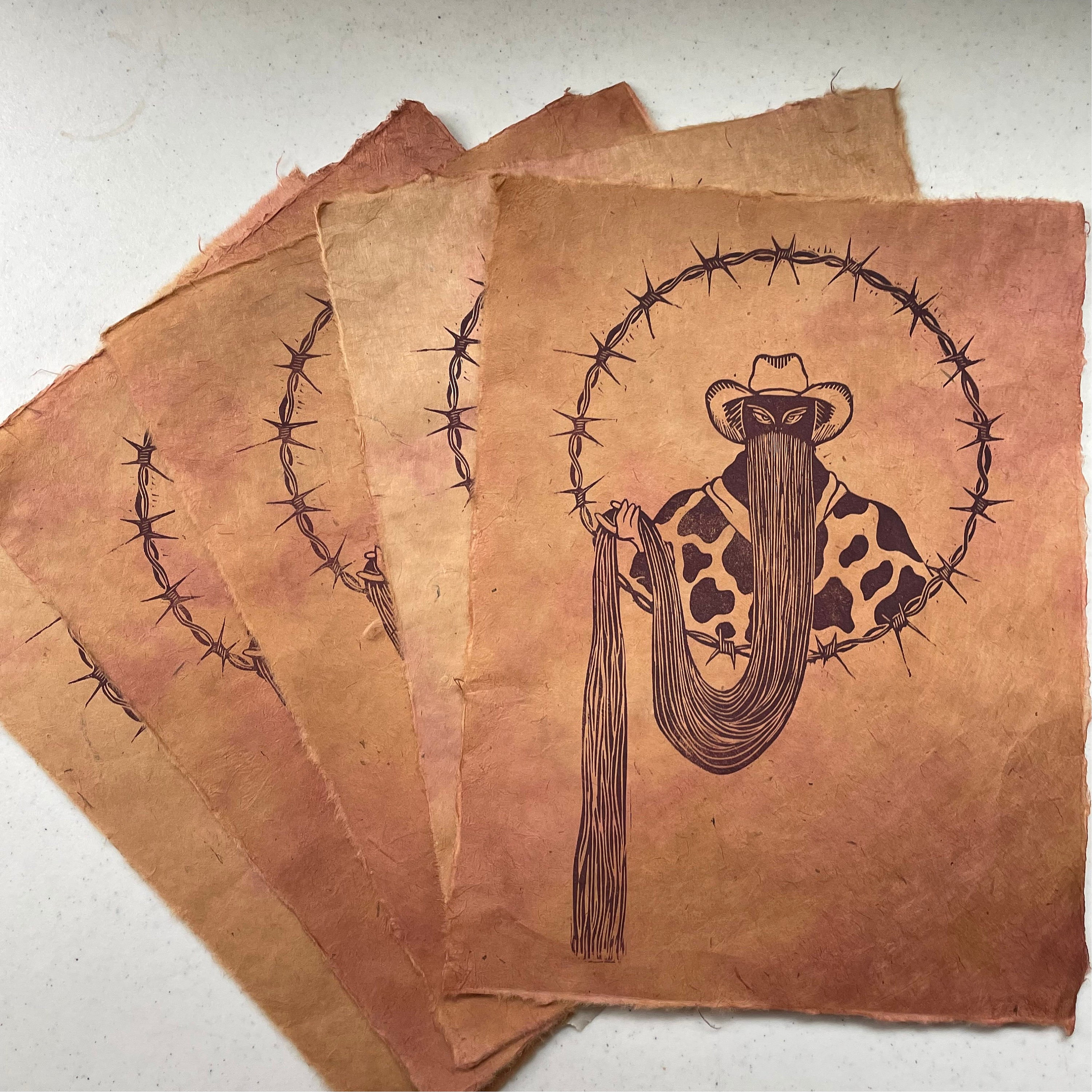 Orville Peck Masked Cowboy Linocut Block Print - Etsy