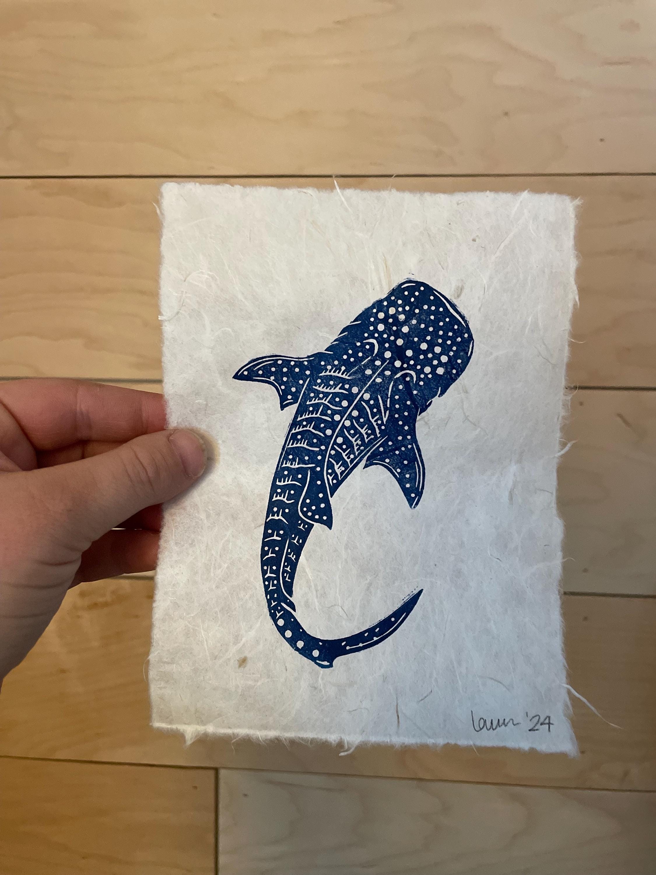 Whale Shark Original Linocut Print - Etsy