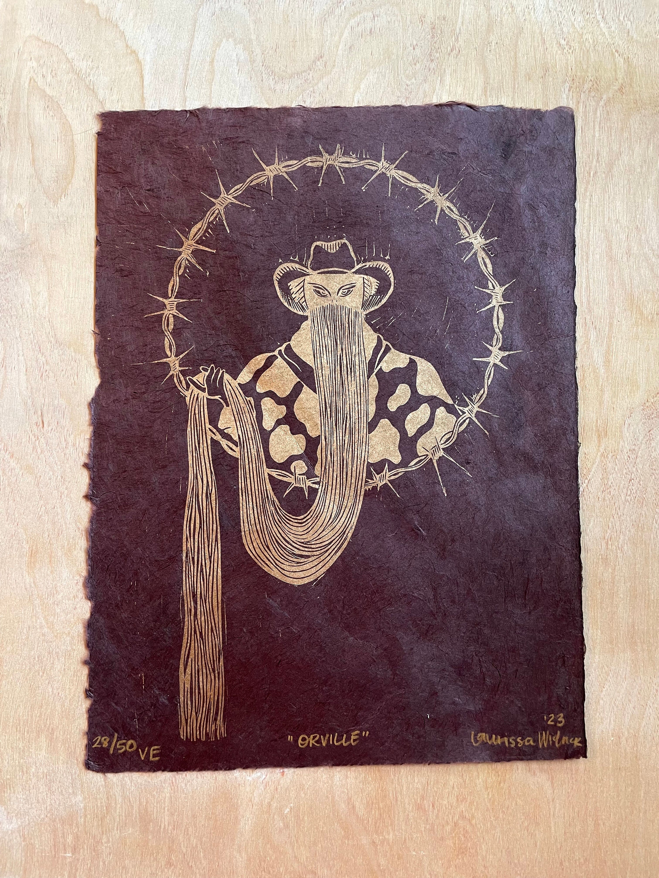 Orville Peck Masked Cowboy Linocut Block Print - Etsy