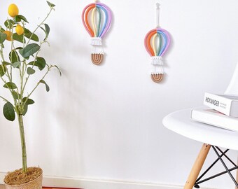 Macrame Hot Air Balloon Wall Decoration for Boho Nursery, Kid Room - Etsy