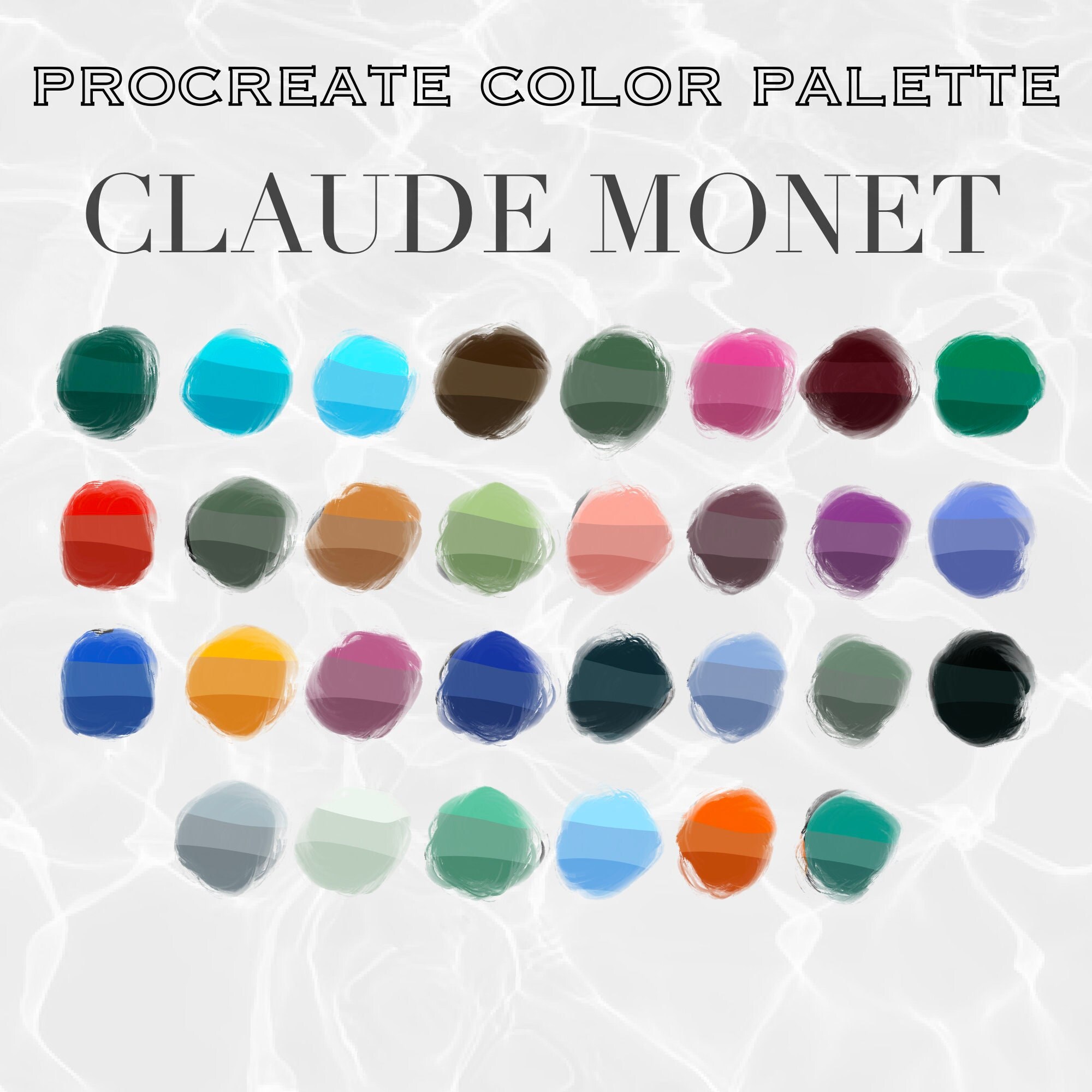 Claude Monet 30 Swatches Procreate Color Palette Color - Etsy