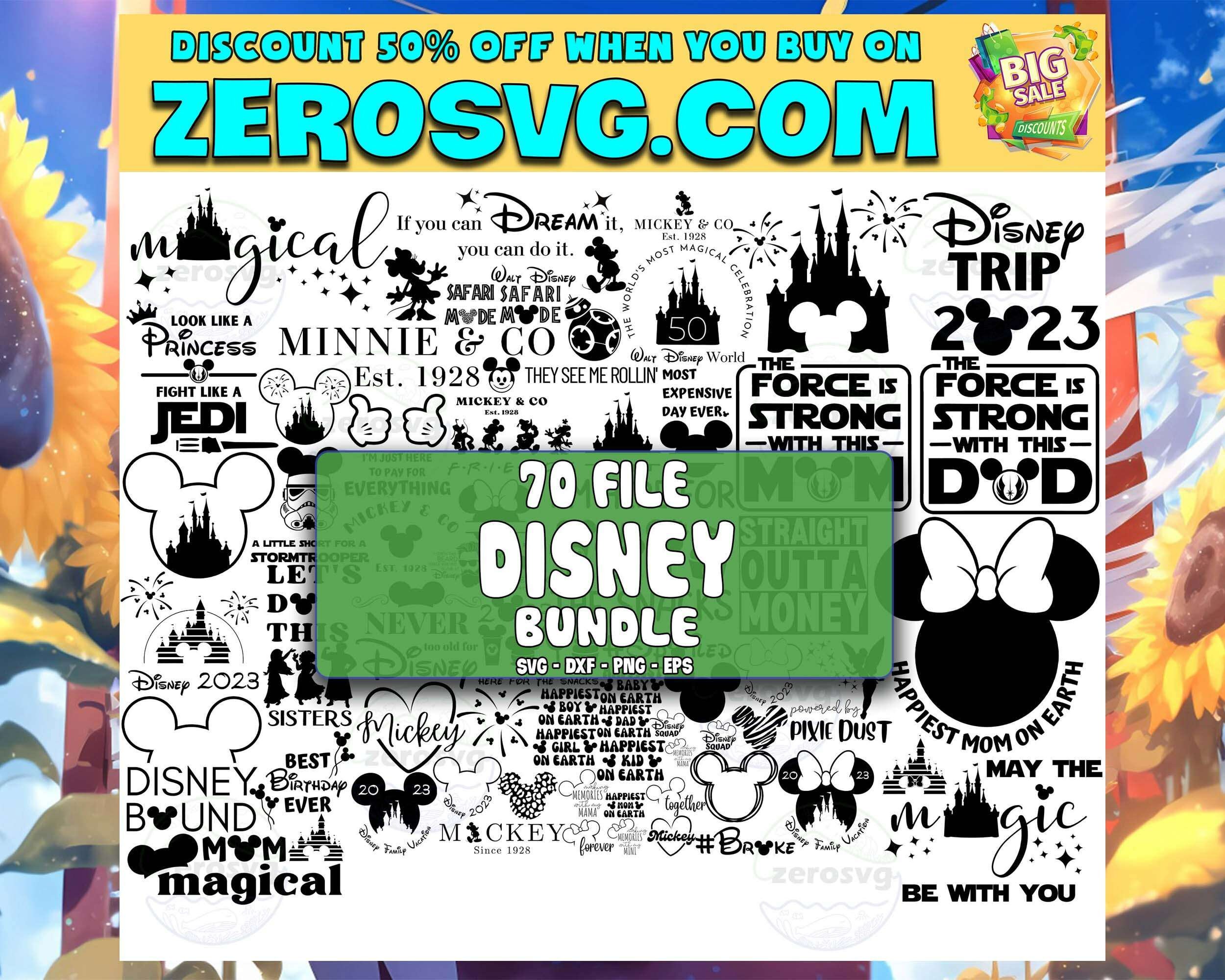 70 File Disney Bundle Svg disney Svg cutting Image File - Etsy