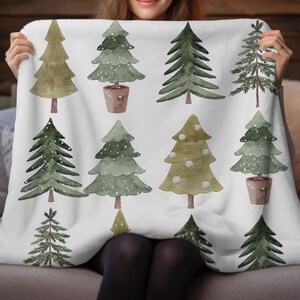 Christmas Blanket, Christmas Tree Holiday Throw, Nostalgic Trees ...
