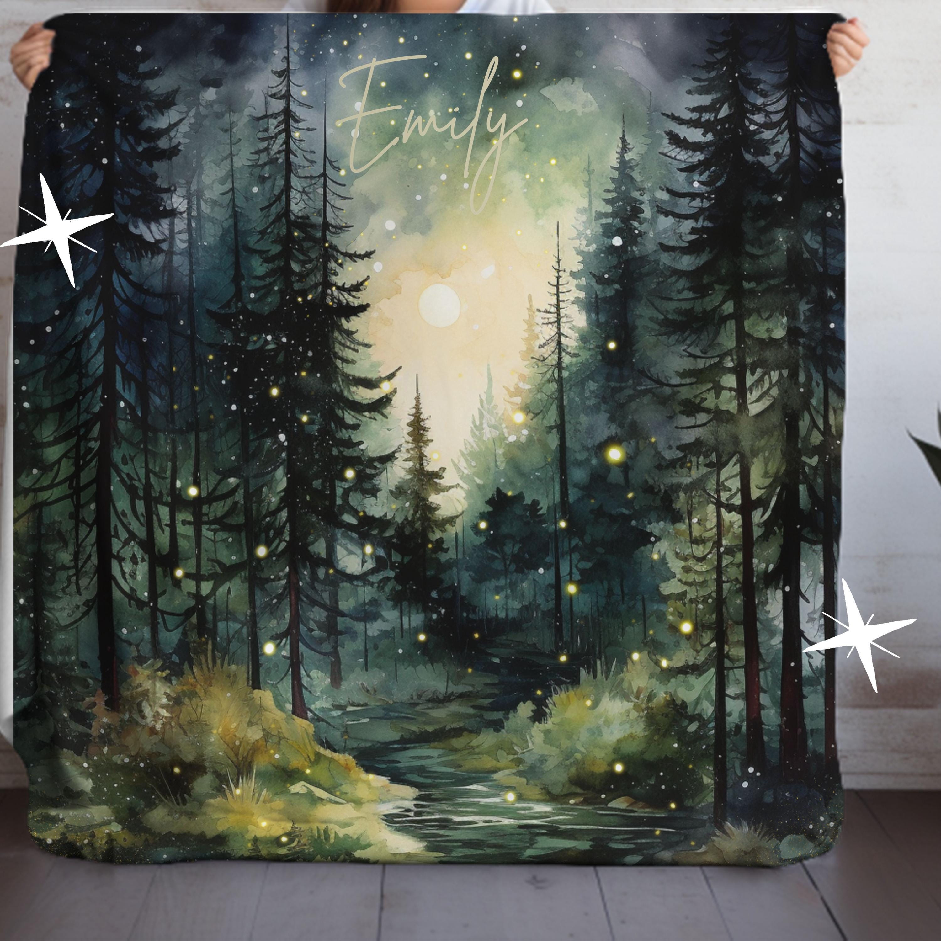 Enchanted Forest Blanket Personalized, Custom Magical Firefly Blanket ...