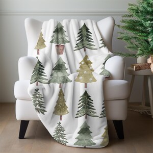 Christmas Blanket, Christmas Tree Holiday Throw, Nostalgic Trees ...