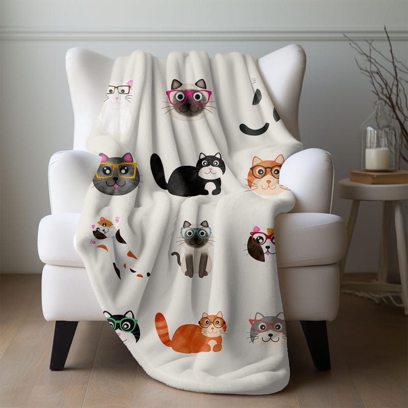 Cat Themed Throw Blanket - Etsy
