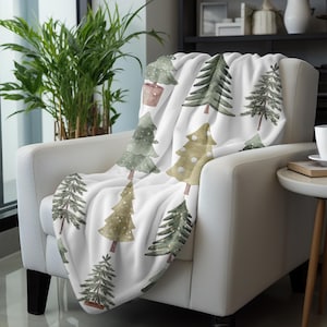 Christmas Blanket, Christmas Tree Holiday Throw, Nostalgic Trees ...