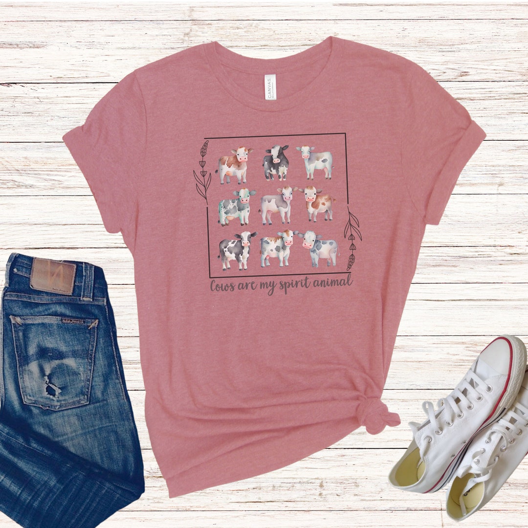 Cow Watercolor T-shirt Cow Lover Gift for Her Cow Shirts for Women Cow ...