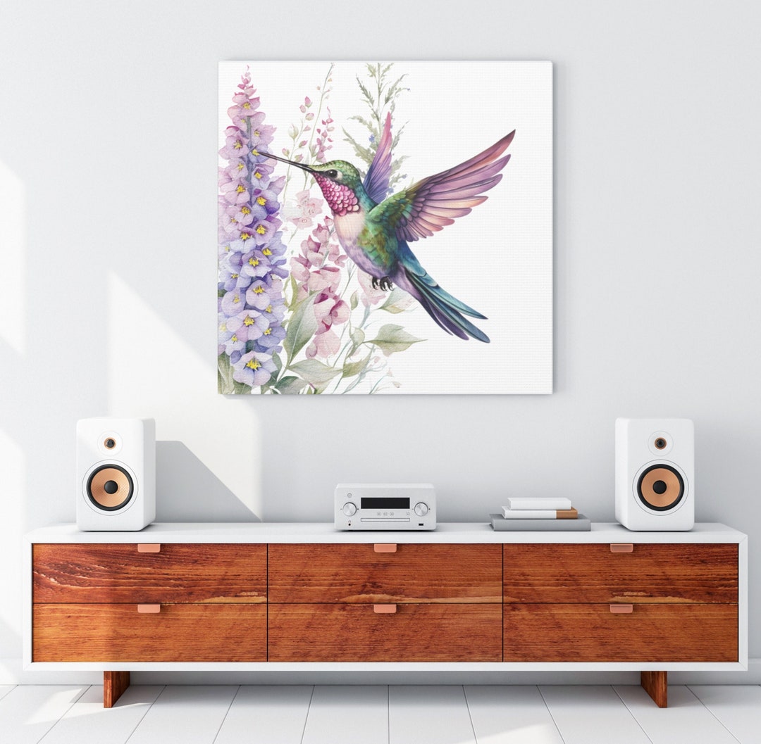 Hummingbird Wall Art, Hummingbird Canvas Home Decor, Humming Bird ...