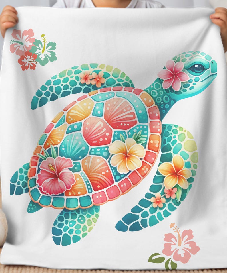 Sea Turtle Personalized Velveteen Blanket, Sea Turtle Lover Gift ...
