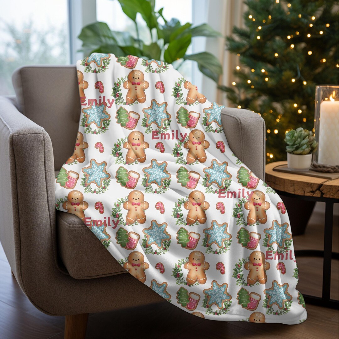 Personalized Christmas Blanket, Custom Name Blanket, Christmas Gift ...