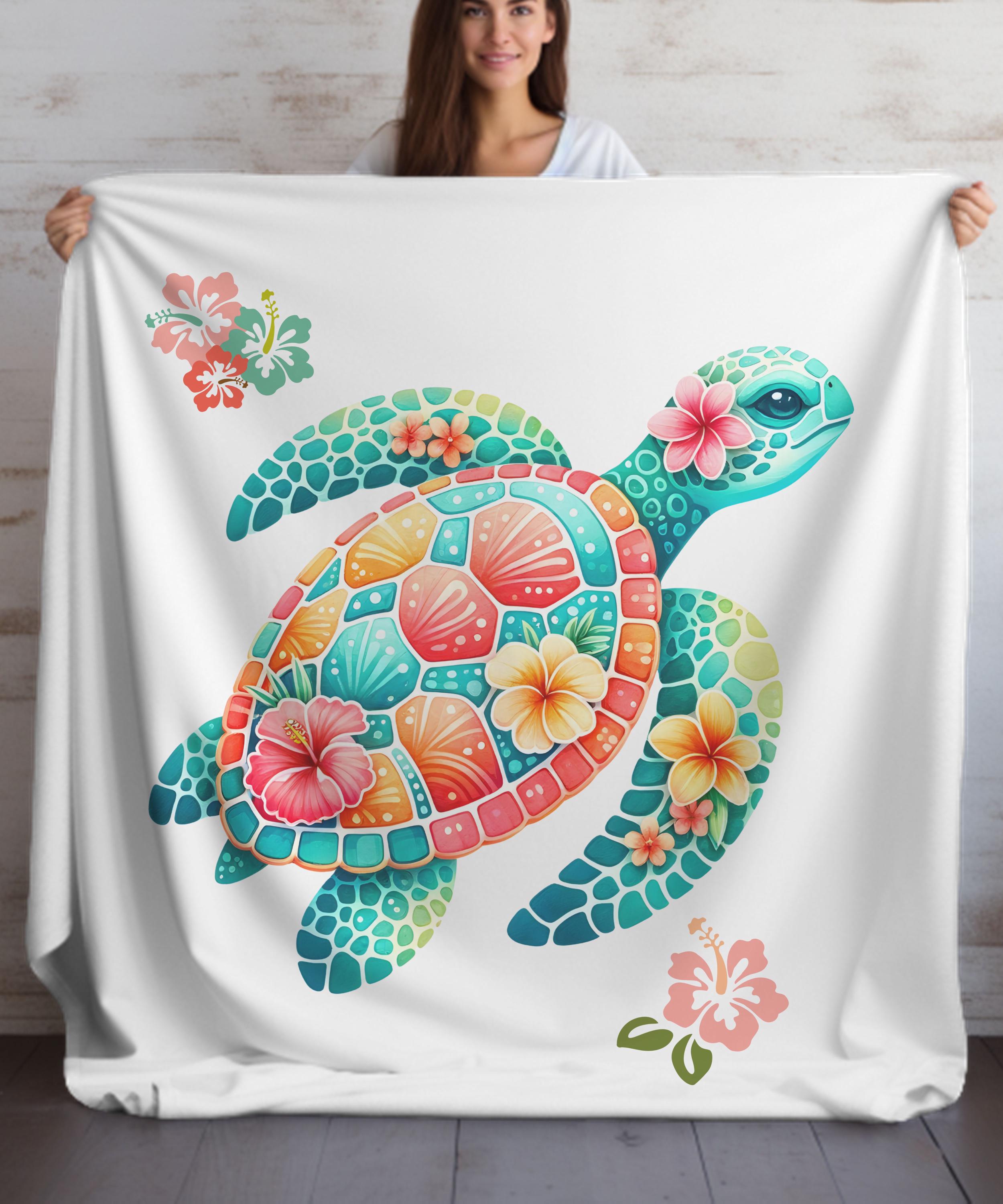 Sea Turtle Personalized Velveteen Blanket, Sea Turtle Lover Gift ...
