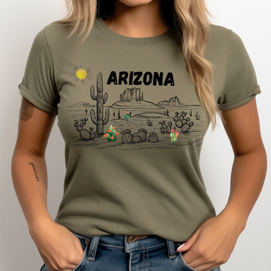 Arizona Tshirt, Desert T-shirt, Cactus Shirt, Plant Lover Tee, Road ...