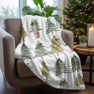 Christmas Blanket, Christmas Tree Holiday Throw, Nostalgic Trees ...