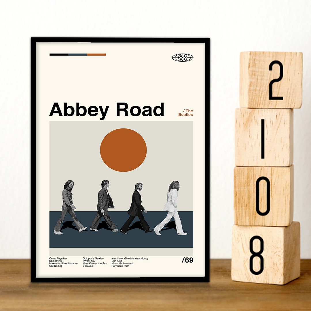 The Beatles Poster Abbey Road Poster Minimalist Poster - Etsy