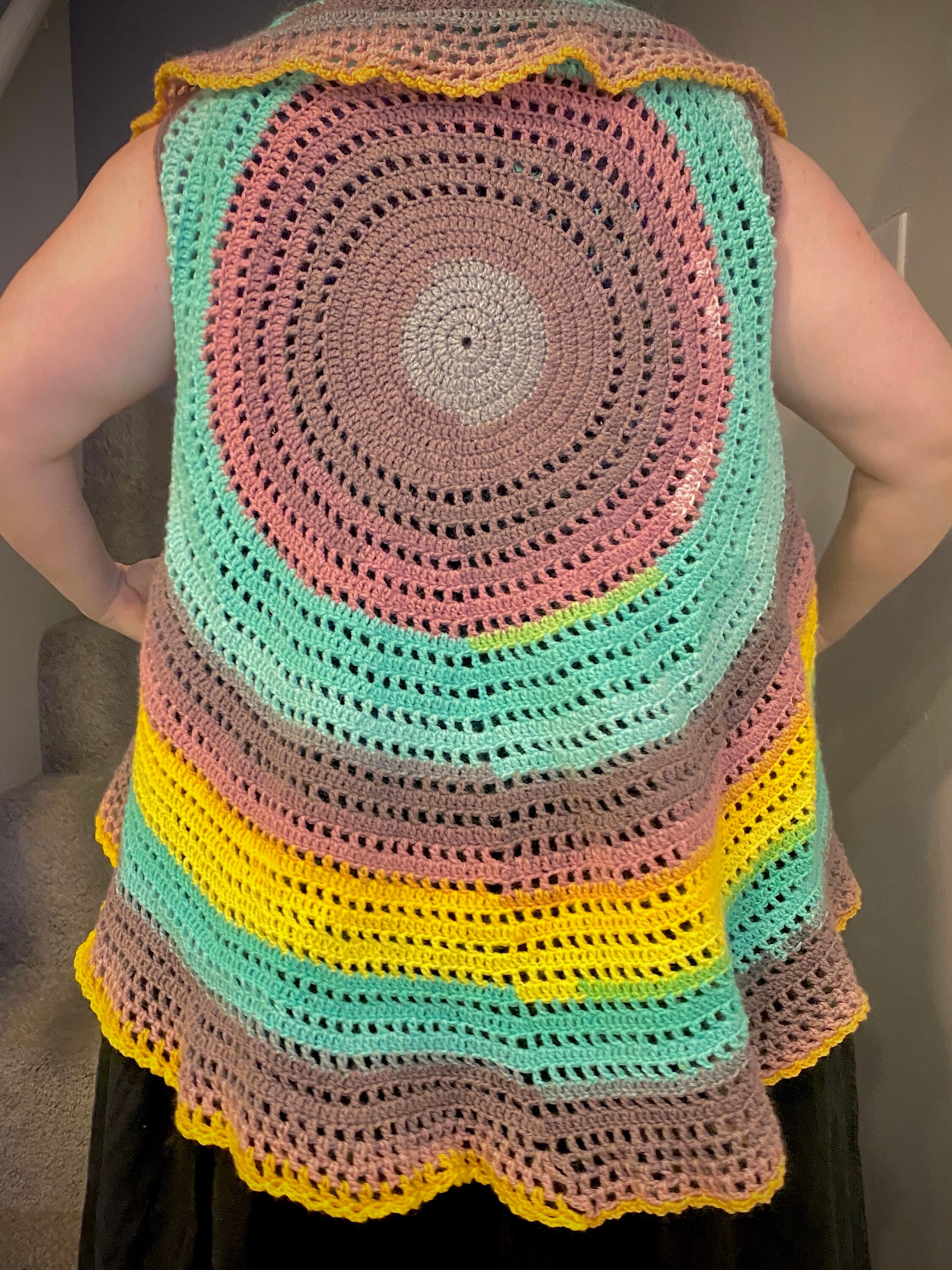 OOAK Crochet Fantasy Mandala Vest Circular Summer Cardigan/shawl ...