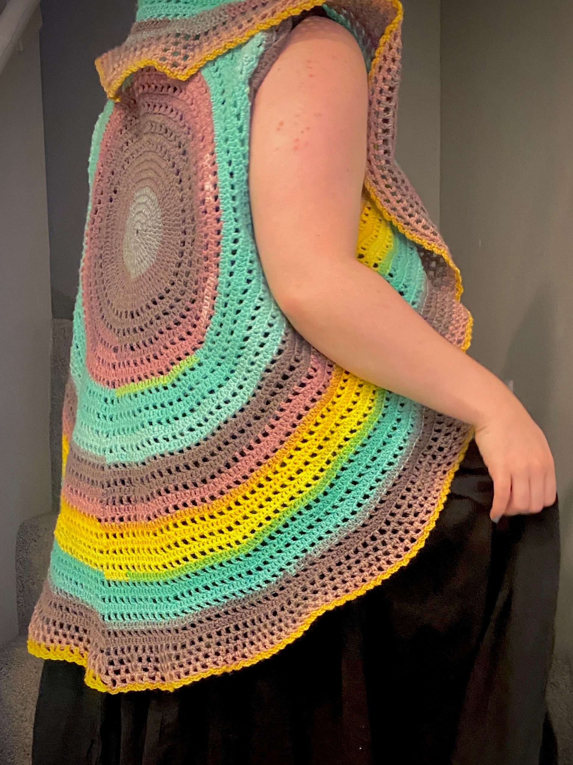 OOAK Crochet Fantasy Mandala Vest Circular Summer Cardigan/shawl ...