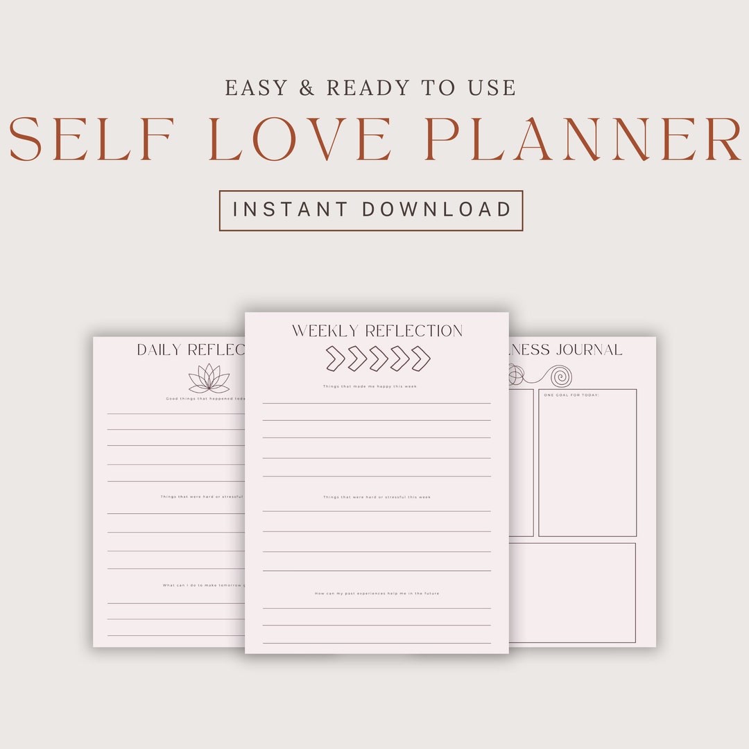 Self Love Planner for Daily Inspiration and Growth - Etsy