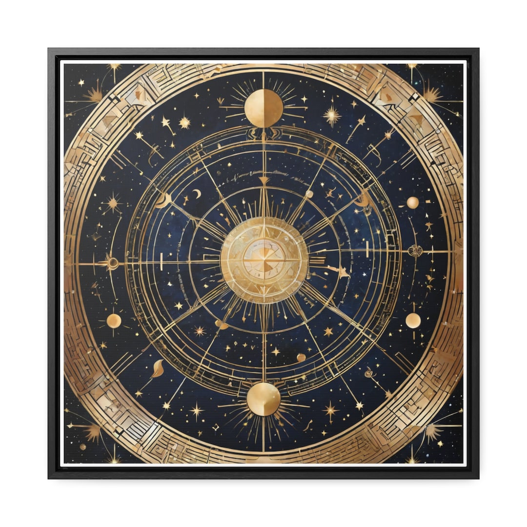 Art Deco Celestial Map Canvas Art Vintage Star Chart Print, Zodiac ...