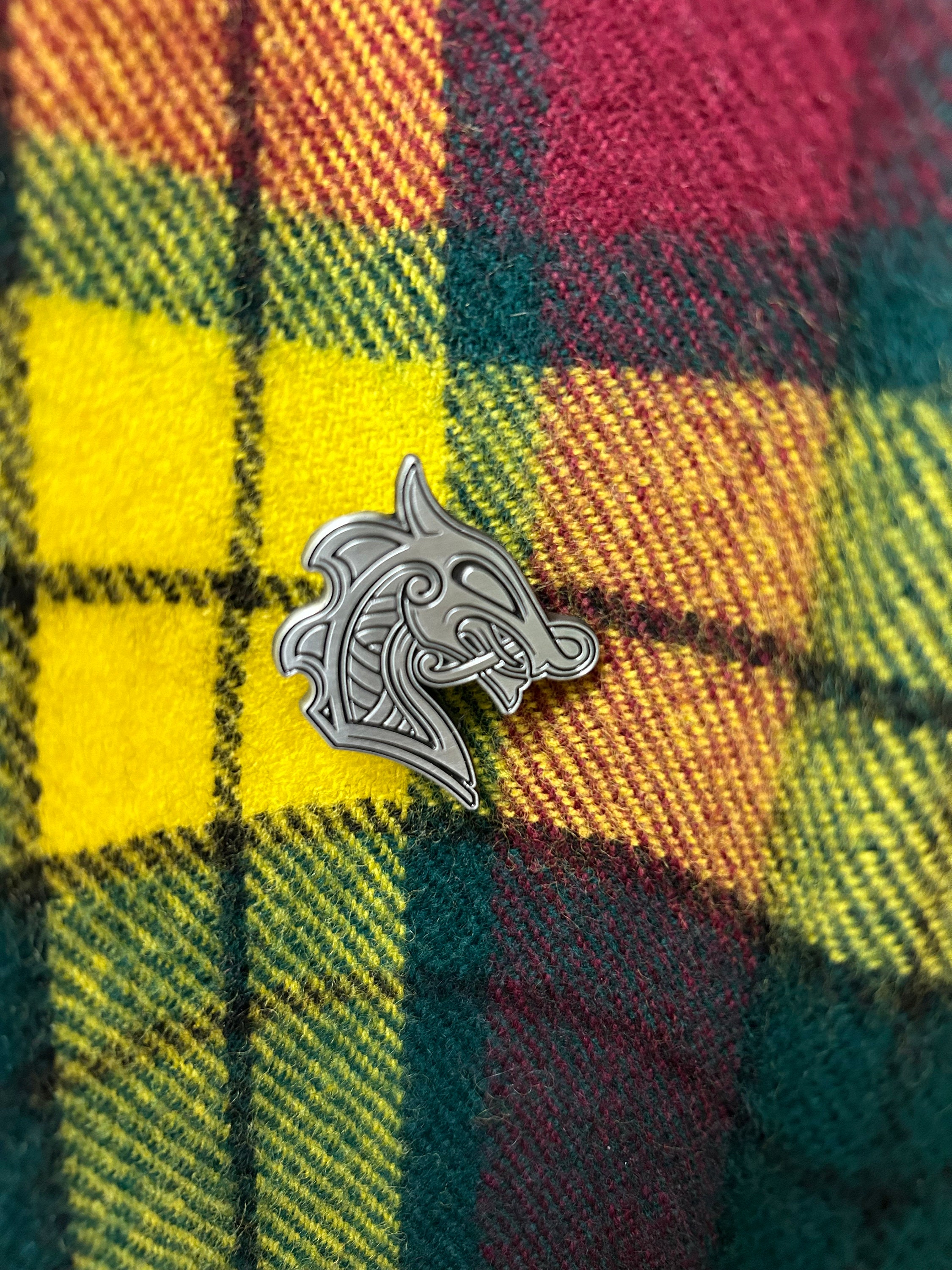 Celtic Dragon Kilt Pin, Mythical Lapel Brooch, Scottish Tartan ...