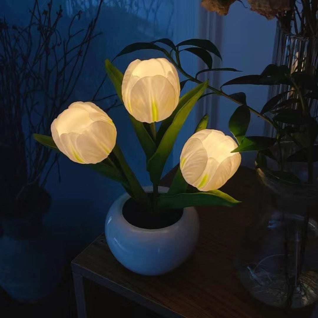 Flower Nightlight Tulip Flower Night Light Room Decorative - Etsy