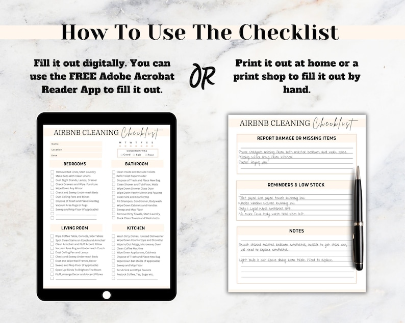 Airbnb Cleaning Checklist: Vacation Rental Housekeeping Guide (digital ...