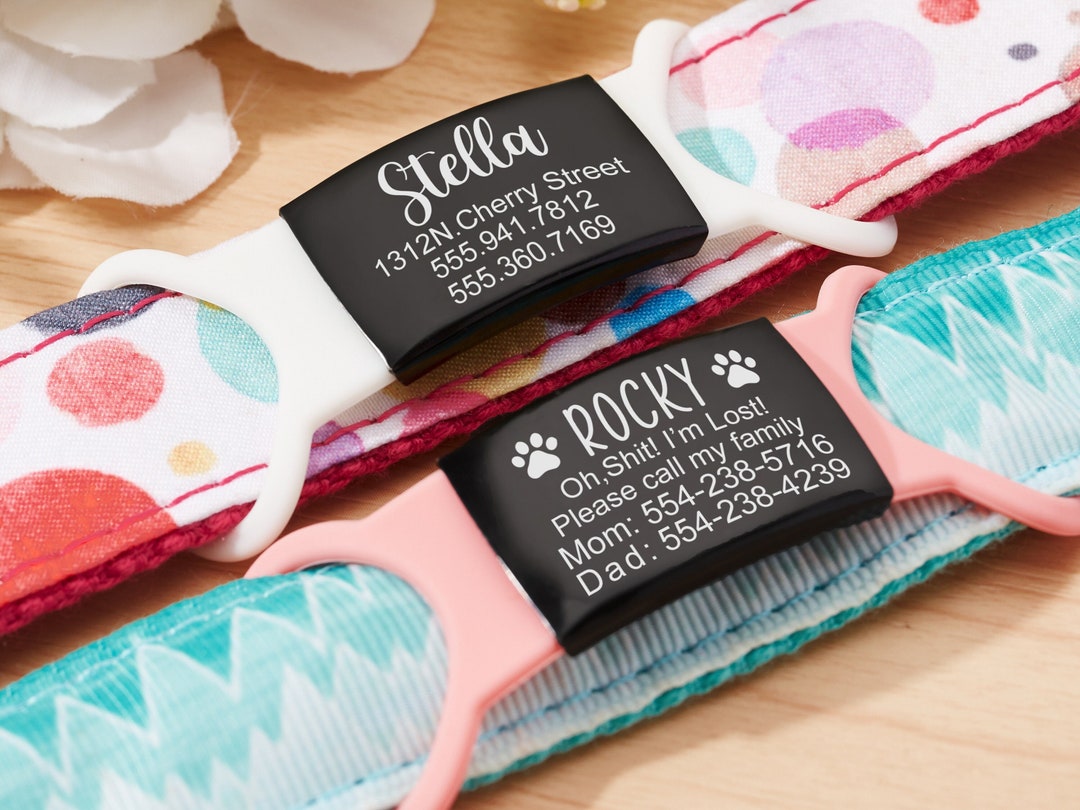 Slide on Dog Tag Personalized,silent Dog Collar Tag,silicone Dog Tag ...