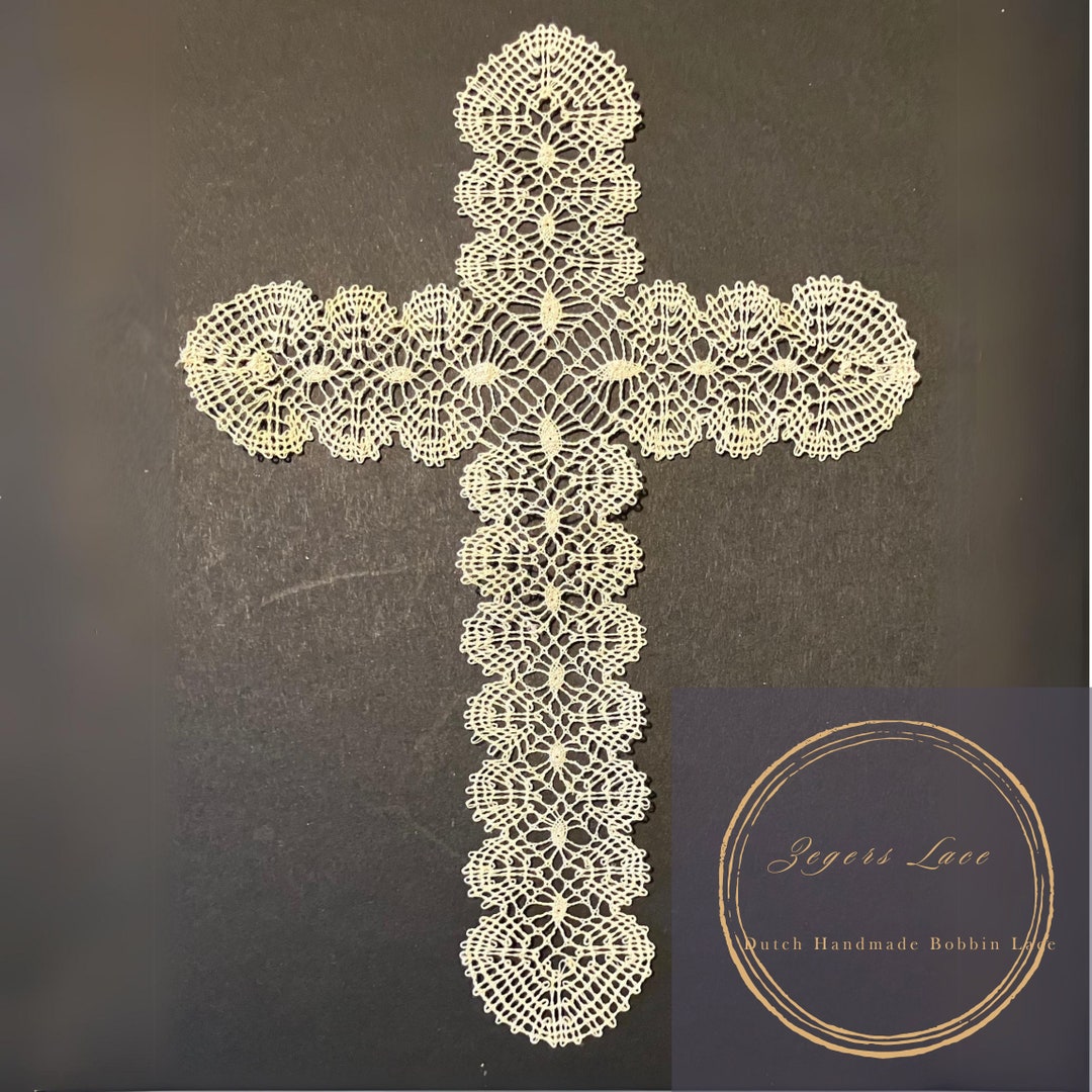 Handmade Vintage Bobbin Lace Cross, Size 14 Cm * 20 Cm = 5.5" * 7.8 ...